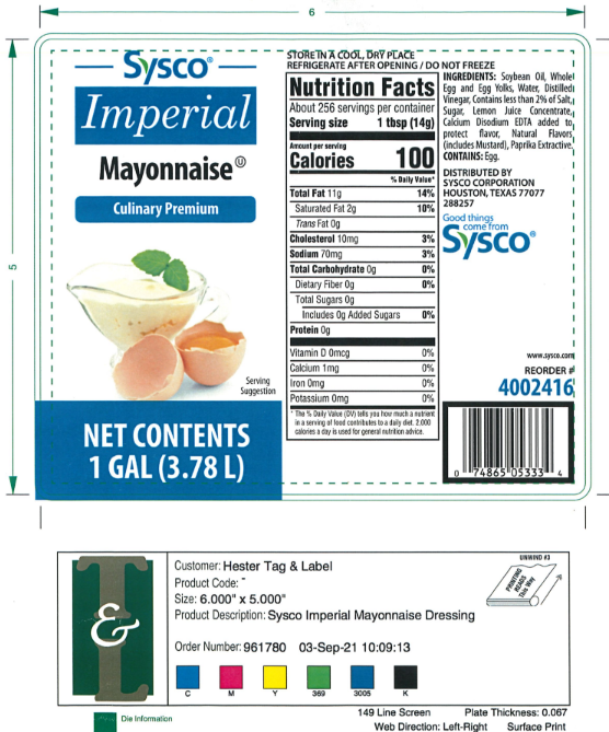 4002416 - Sysco Culinary Premium Mayo 1 Gallon - 5,000 Labels/Case ...