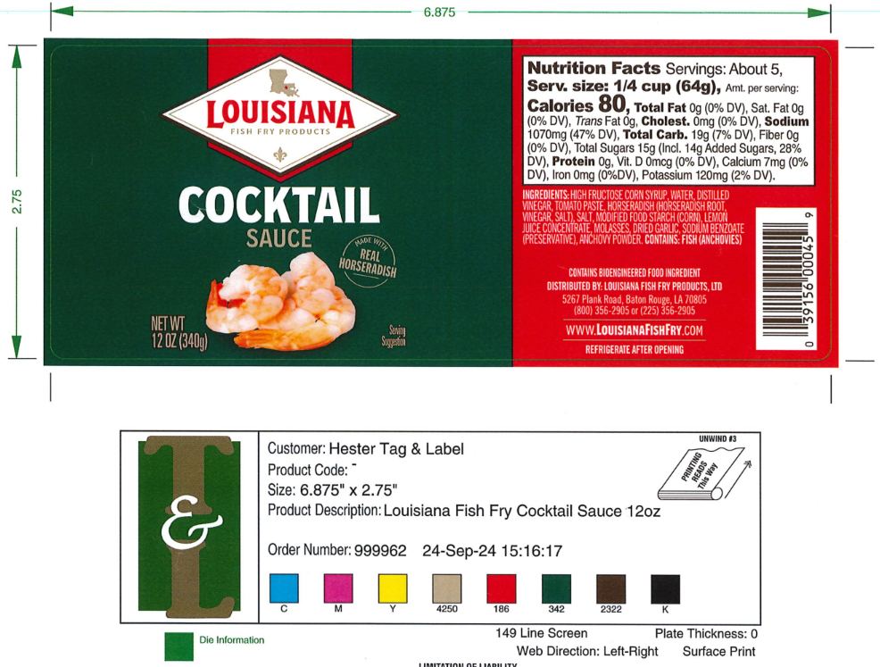 Louisiana Fish Fry Cocktail Retail 12 oz - 10,000 Labels/Case – Hester ...