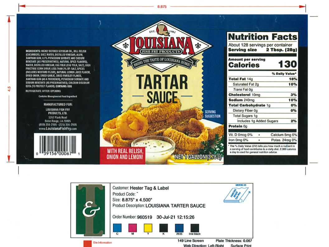 Louisiana Fish Fry Tartar Gallon Label – Hester Tag & Label