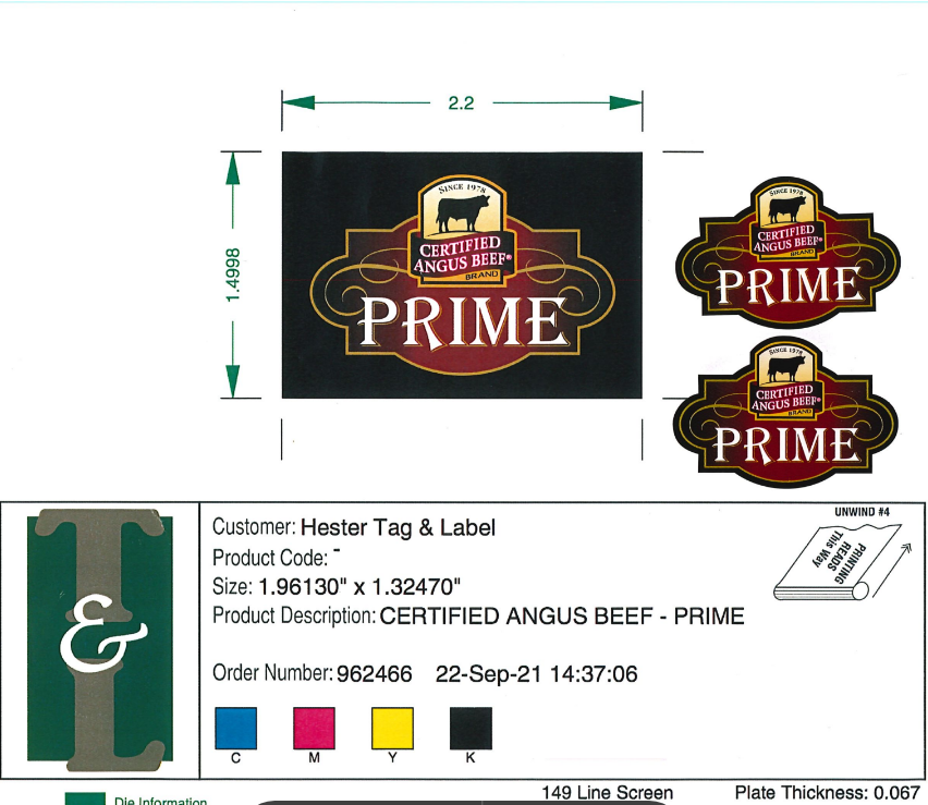 204 - 1 CAB Cut Steak Prime – Hester Tag & Label