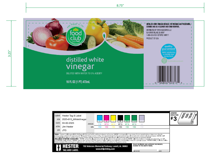 L-FC1030-PS - Food Club White Vinegar 16 oz - 2,500 Labels/Roll ...